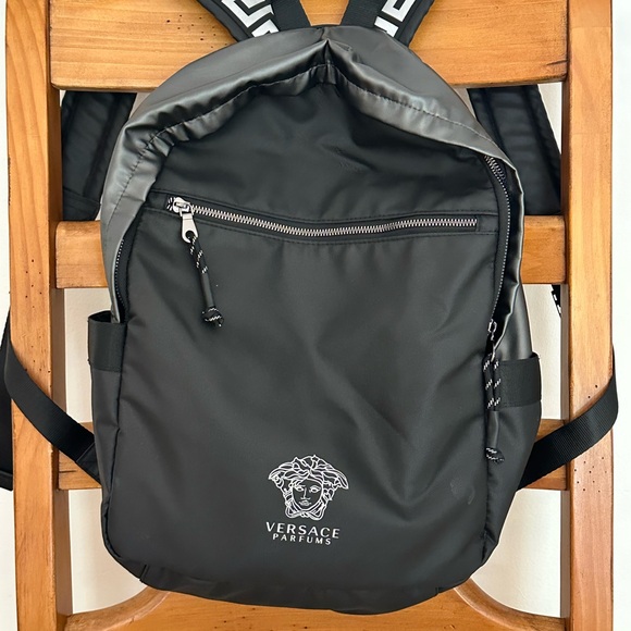 Versace | Bags | Versace Black Backpack With Sleek Design And ...